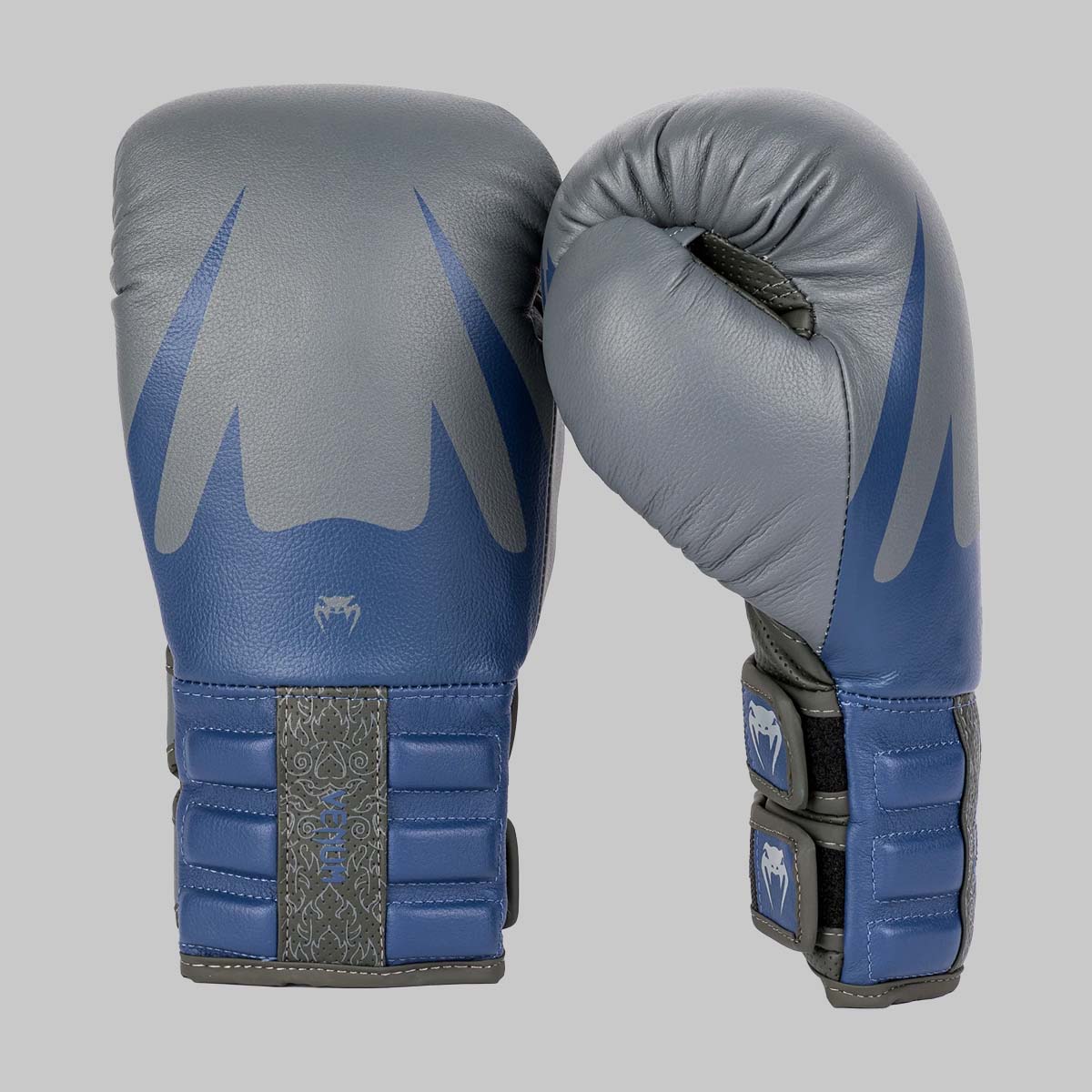 Venum Reverso Boxing Gloves Storm Grey/Royal Blue from Made4Fighters