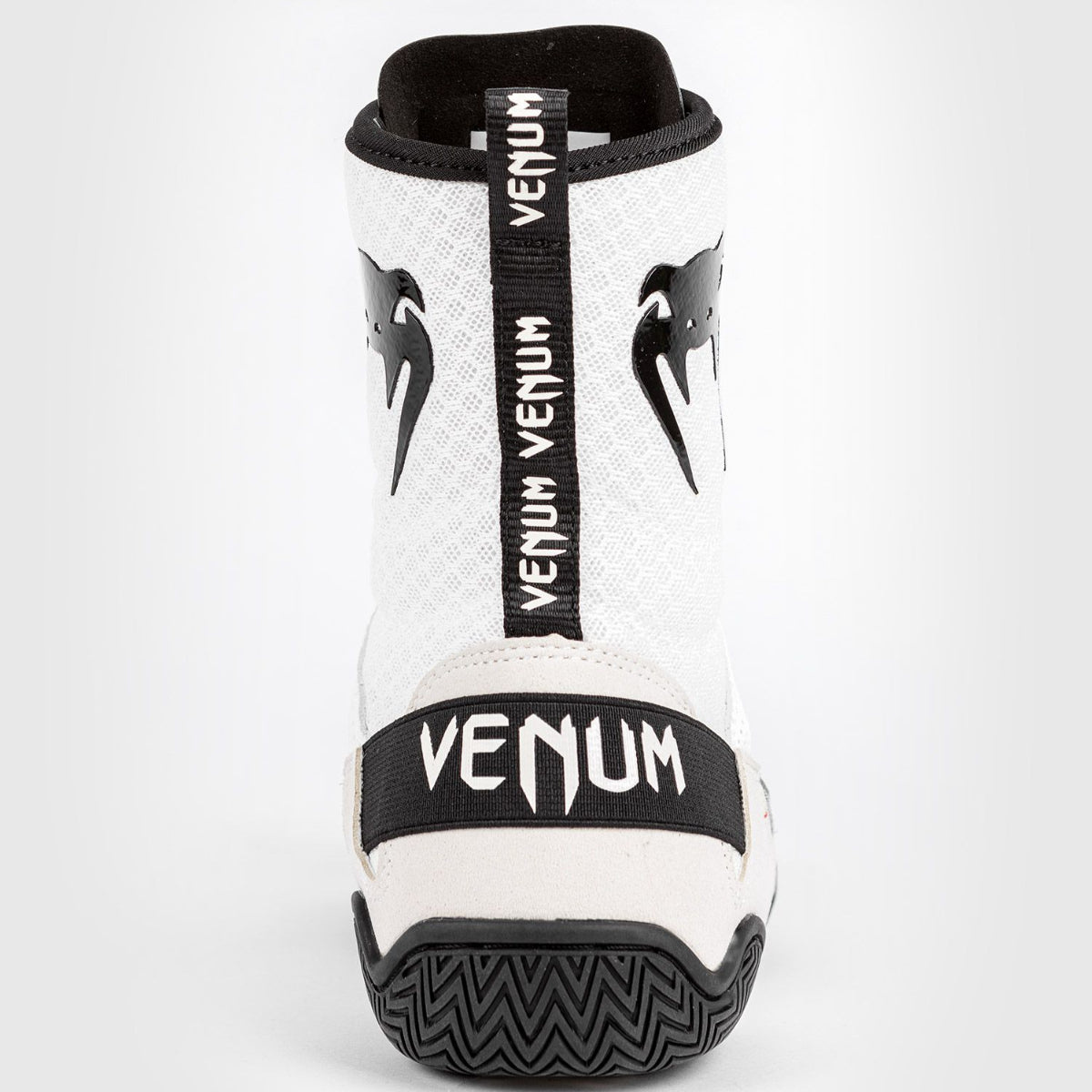 White/Black Venum Elite Boxing Boots from Made4Fighters