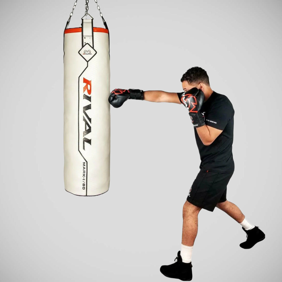 White Rival Mark I 80lbs Heavy Bag from Made4Fighters