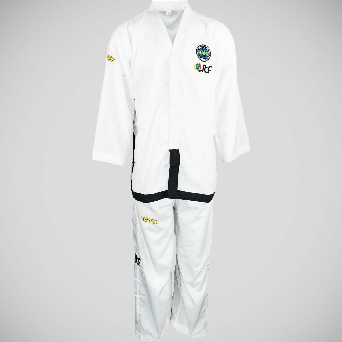 White Top Ten ITF Master Air Deluxe Dobok from Made4Fighters