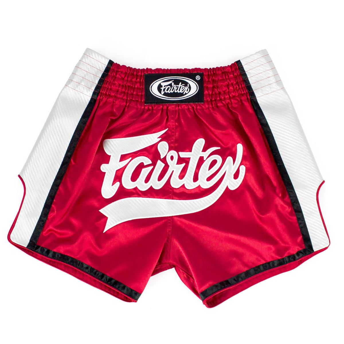 Fairtex BS1704 Slim Cut Muay Thai Shorts Red-White from Made4Fighters