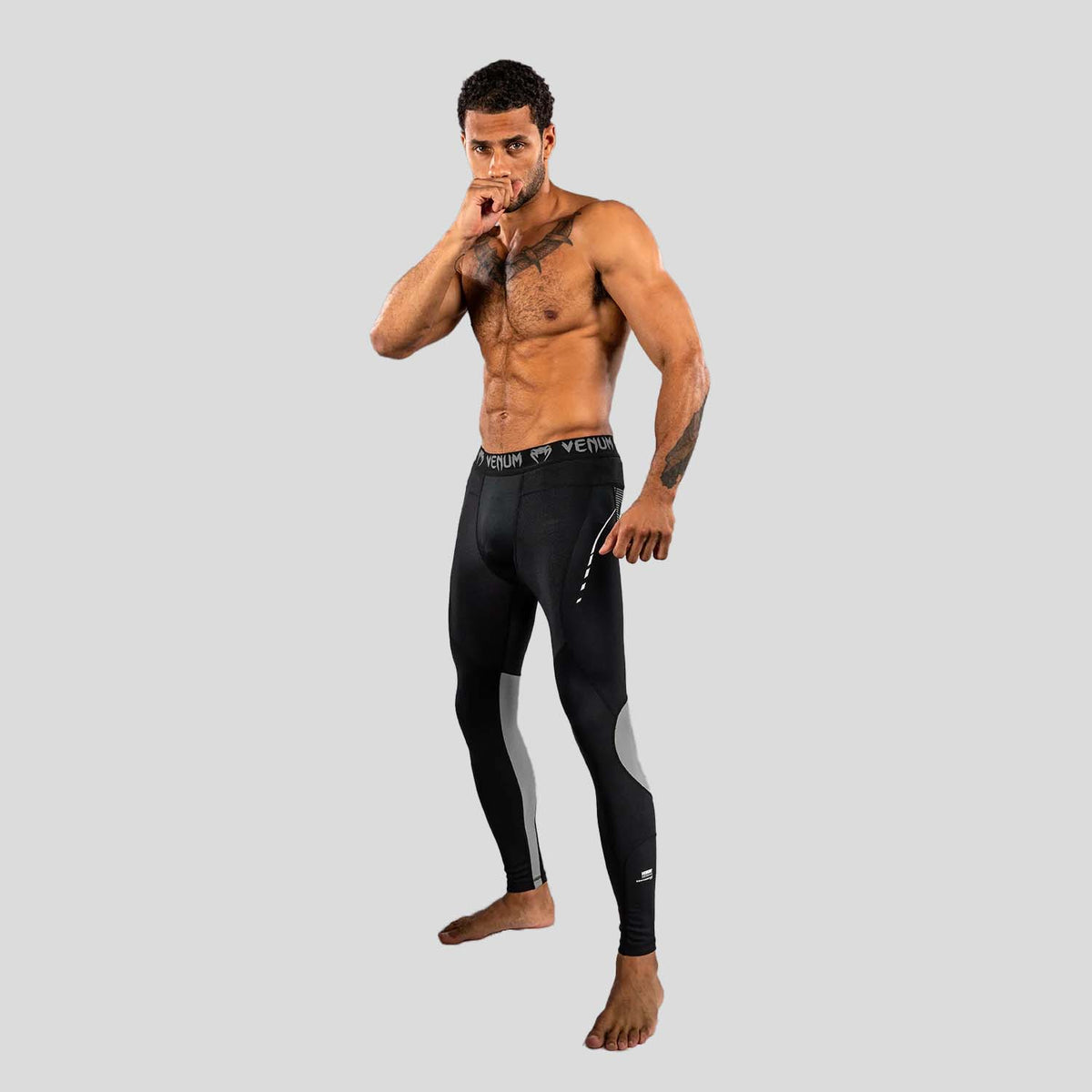 Venum Adrenaline Spats Black/Silver Grey from Made4Fighters