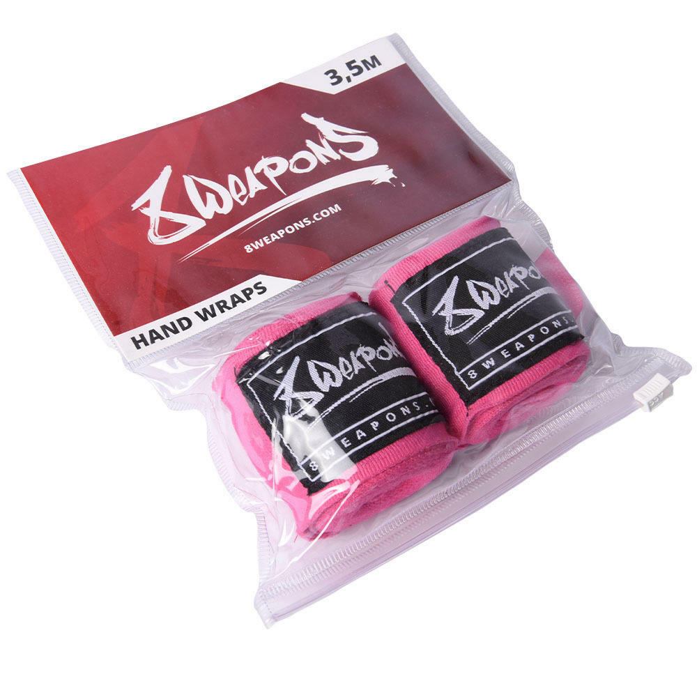 Pink 8 Weapons 3.5m Hand Wraps from Made4Fighters