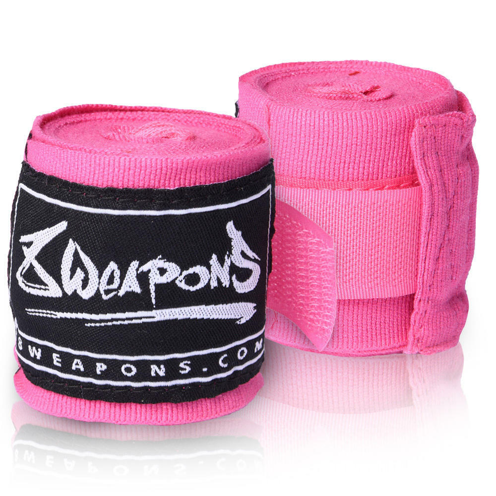 Pink 8 Weapons 3.5m Hand Wraps from Made4Fighters
